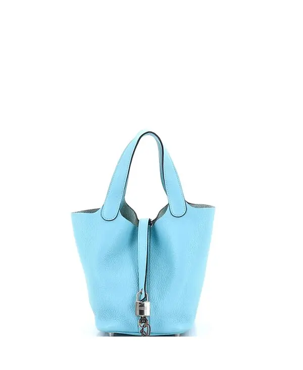 Hermès Pm Picotin Lock Bag Clemence - Blue