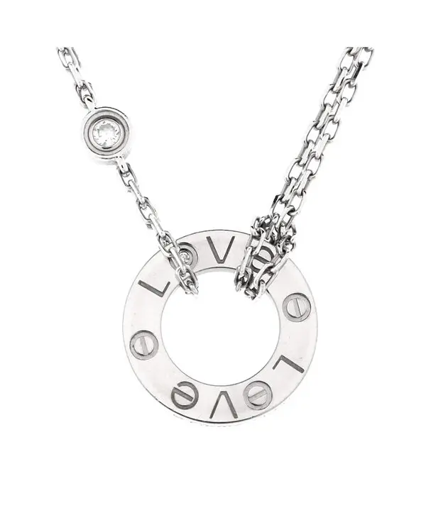 CARTIER Love Pendant Necklace With Diamonds - White