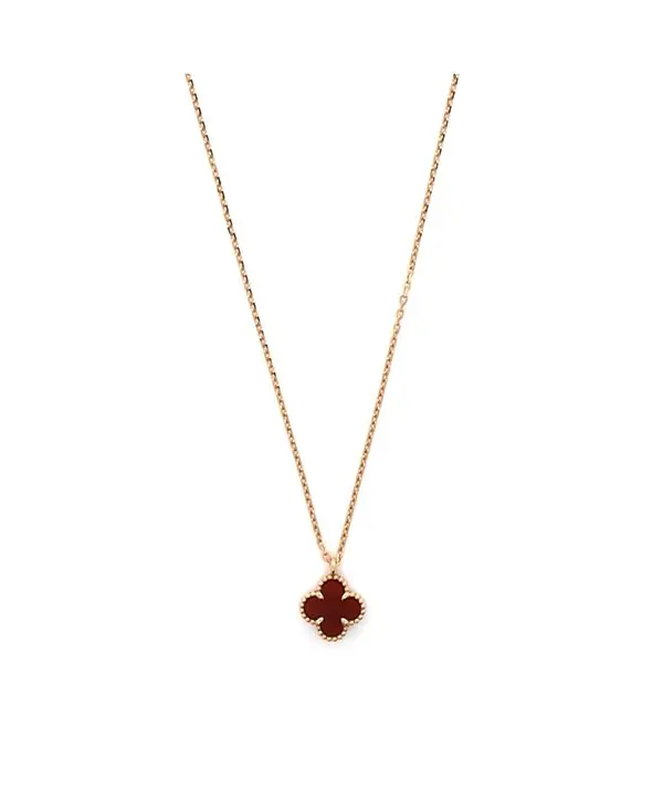 VAN CLEEF & ARPELS Sweet Alhambra Pendant Necklace, 18k Rose Gold And Carnelian - Pink