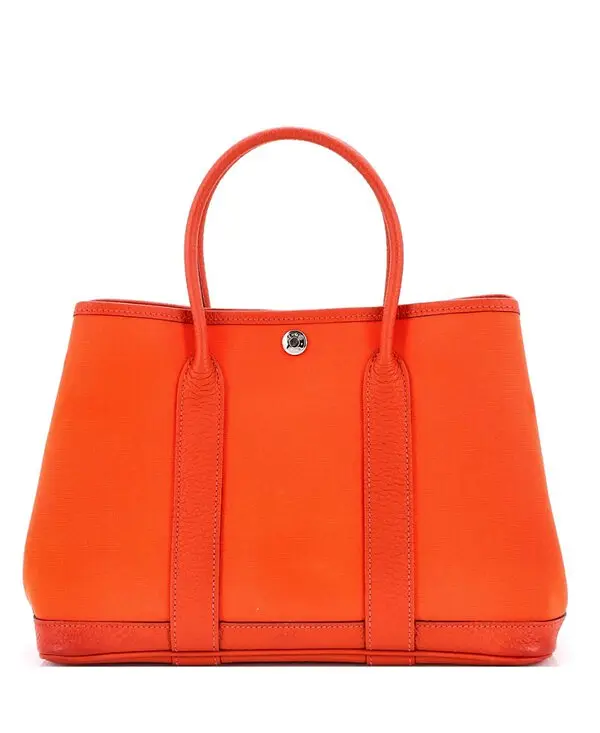 Hermès 30 Garden Party Tote Toile And Leather - Orange