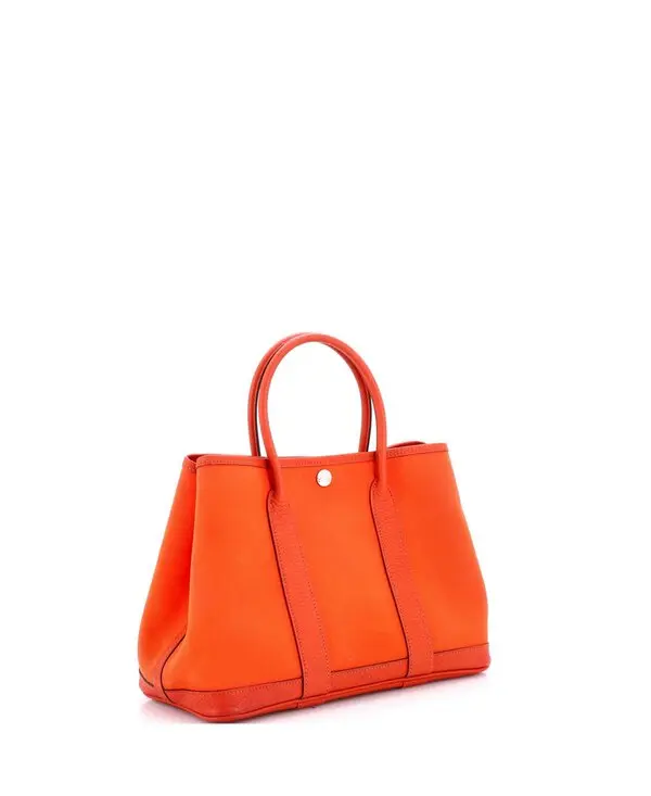 Hermès 30 Garden Party Tote Toile And Leather - Orange