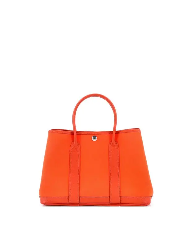 Hermès 30 Garden Party Tote Toile And Leather - Orange