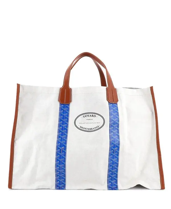 GOYARD Mediterranee Saint-tropez Reversible Tote - Blue/ Blue/ Natural