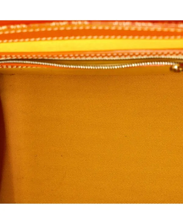 Goyard Pm Saigon Top Handle Bag Coated Canvas With Leather - Orange
