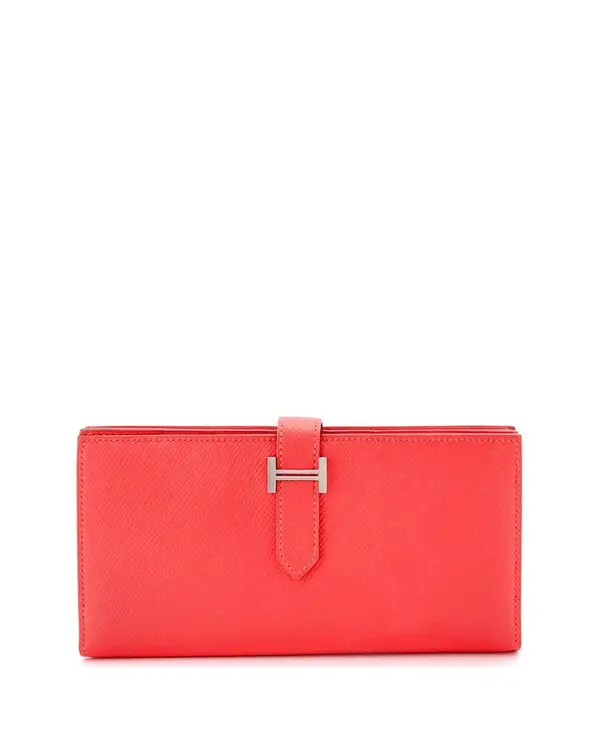Hermès Long Bearn Wallet Epsom - Red