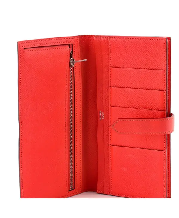 Hermès Long Bearn Wallet Epsom - Red