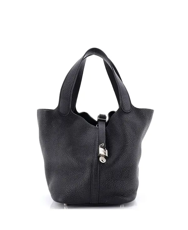 Hermès Mm Picotin Lock Bag Clemence - Black