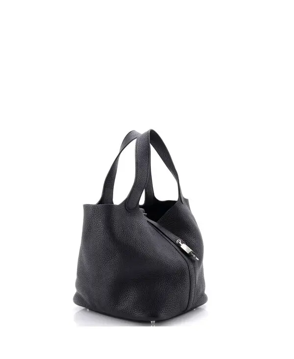 Hermès Mm Picotin Lock Bag Clemence - Black