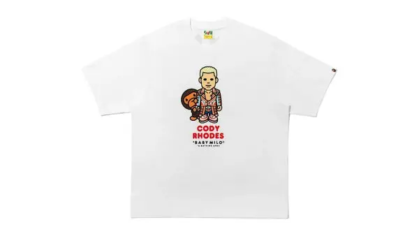 A BATHING APE X Fanatics X Wwe Cody Rhodes Baby Milo Relaxed Fit Tee Shirt - White