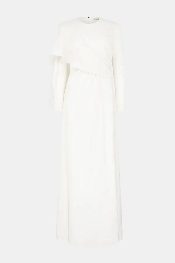 EMILIA WICKSTEAD Aleska Wool Crepe Dress - Ivory
