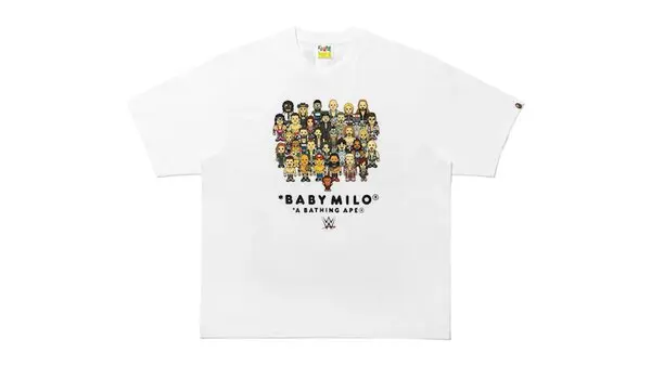 A BATHING APE X Fanatics X Wwe Wrestlers Baby Milo Relaxed Fit Tee Shirt - White