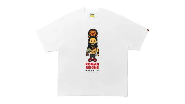 A BATHING APE X Fanatics X Wwe Roman Reigns Baby Milo Relaxed Fit Tee Shirt - White