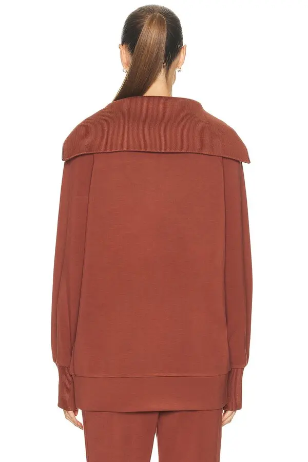 Varley Xina Half Zip Longline Sweater - Cinnamon