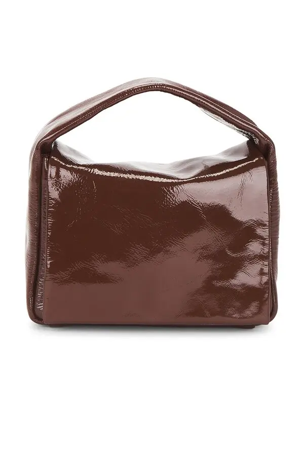 ST. AGNI Petit Soft Top Handle Bag - Patent Liqueur