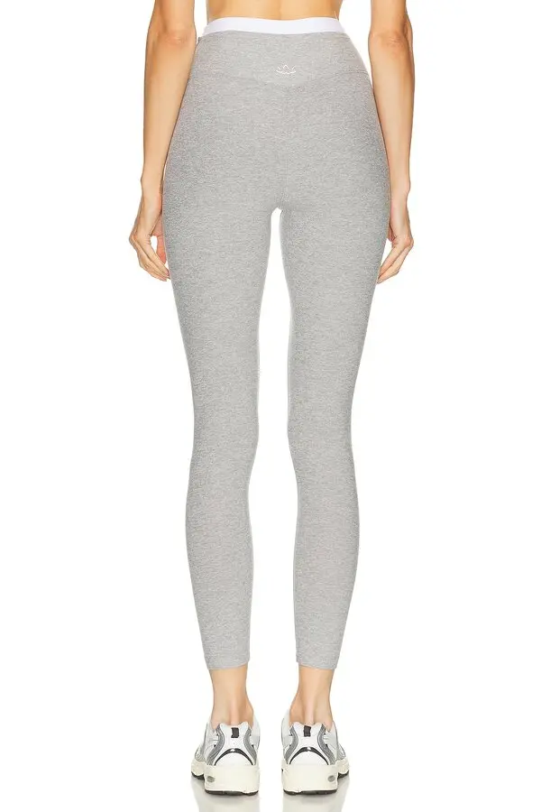 Beyond Yoga Spacedye Layered High Waisted Midi Legging In Light Grey