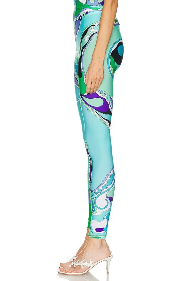 Emilio Pucci High Waisted Legging In Blue