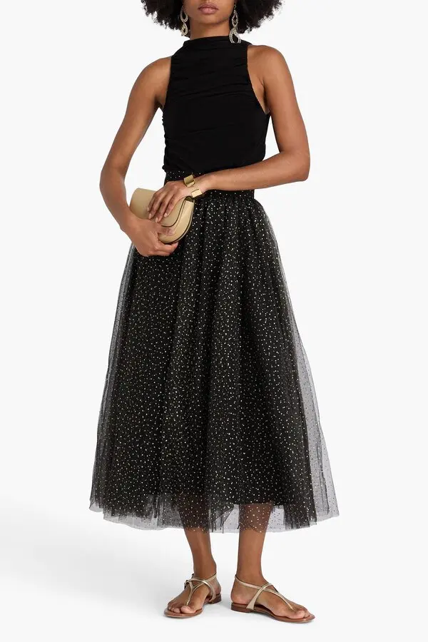 Zimmermann Glittered Tulle Midi Skirt