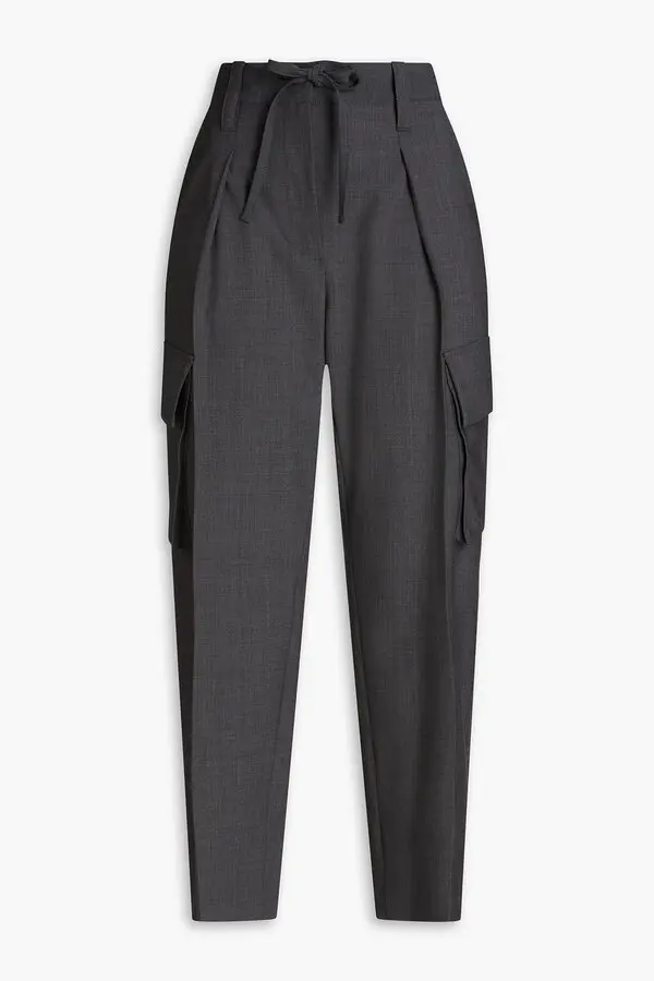 Brunello Cucinelli Cropped Wool-blend Crepe Cargo Pants