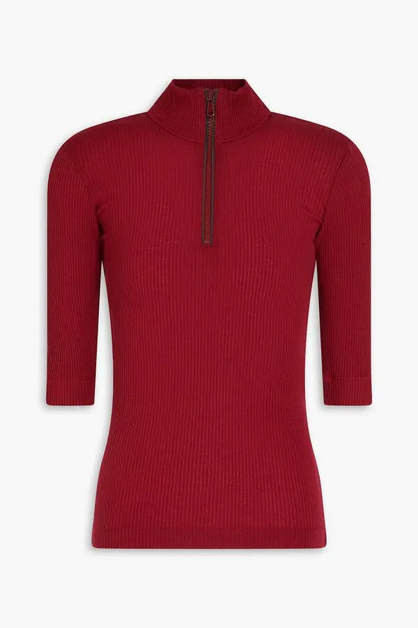 Brunello Cucinelli Ribbed Wool Turtleneck Top
