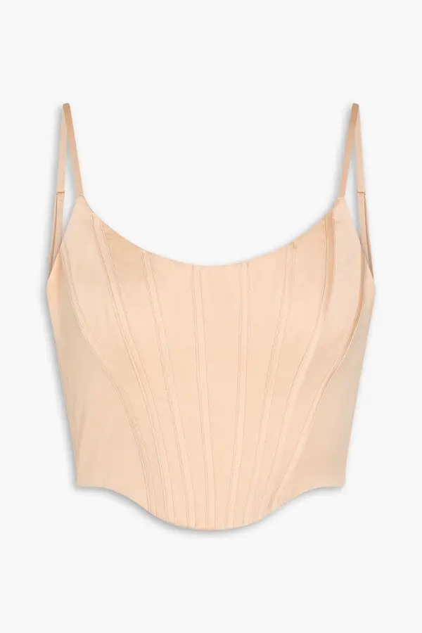 Zimmermann Cropped Silk-satin Bustier Top