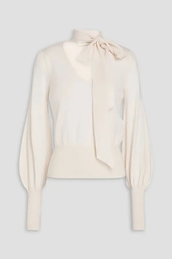Zimmermann Pussy-bow Wool Sweater