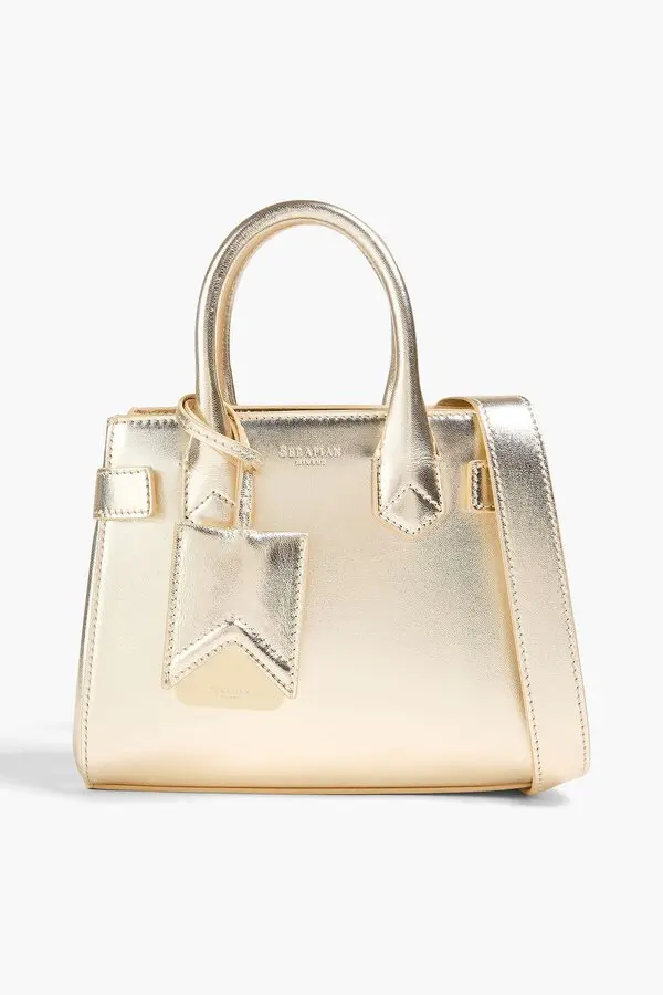 SERAPIAN Meline Mini Metallic Leather Tote