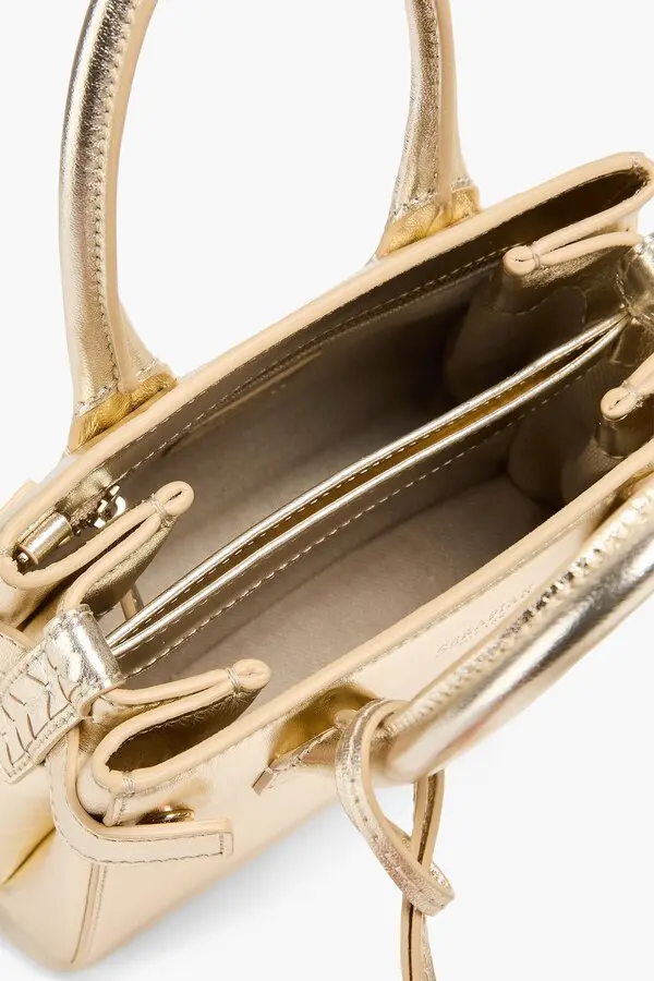 SERAPIAN Meline Mini Metallic Leather Tote