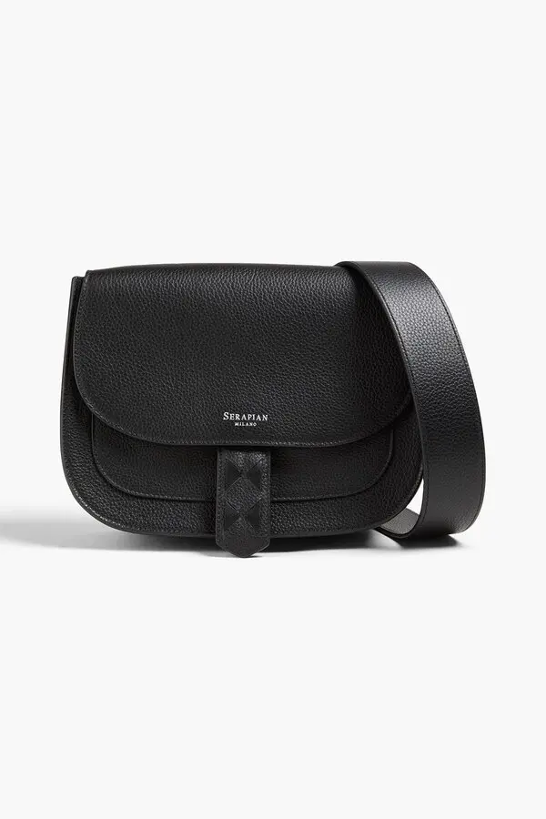 SERAPIAN Luna Pebbled-leather Crossbody Bag
