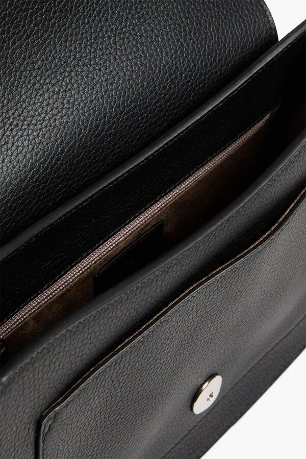 SERAPIAN Luna Pebbled-leather Crossbody Bag
