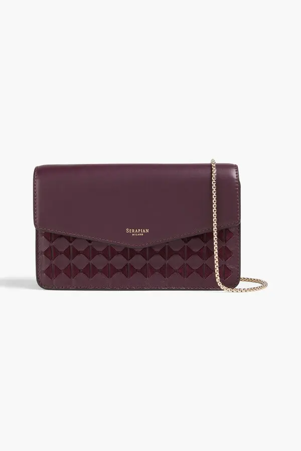SERAPIAN Mosaico Woven Clutch - Grape
