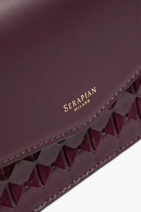SERAPIAN Mosaico Woven Clutch - Grape