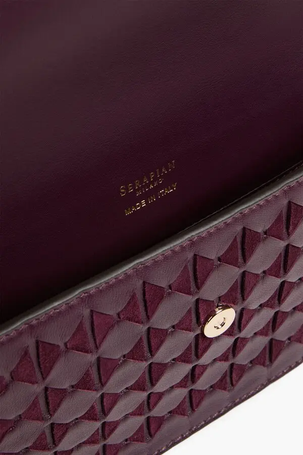 SERAPIAN Mosaico Woven Clutch - Grape