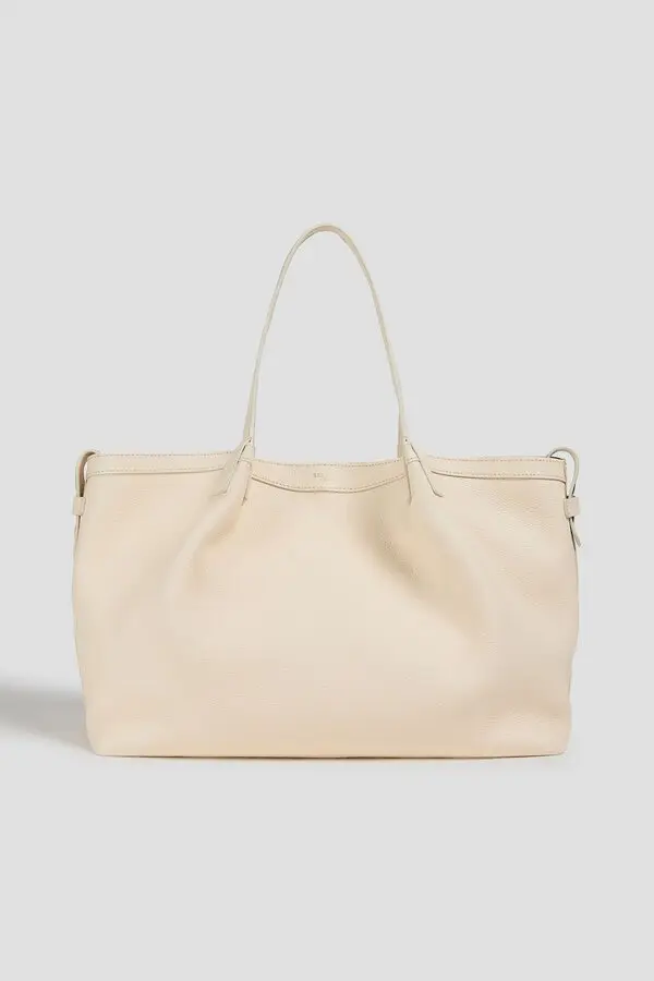 SERAPIAN Pebbled Leather Tote - Cream
