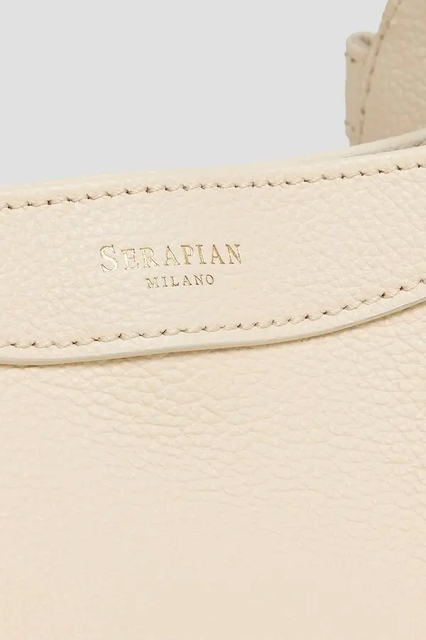 SERAPIAN Pebbled Leather Tote - Cream
