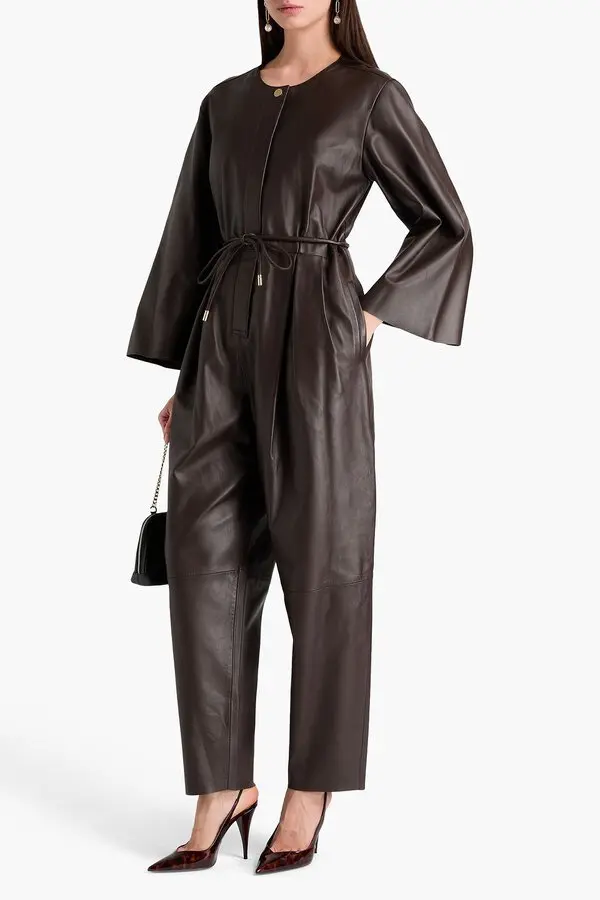 Zimmermann Pleated Leather Jumpsuit