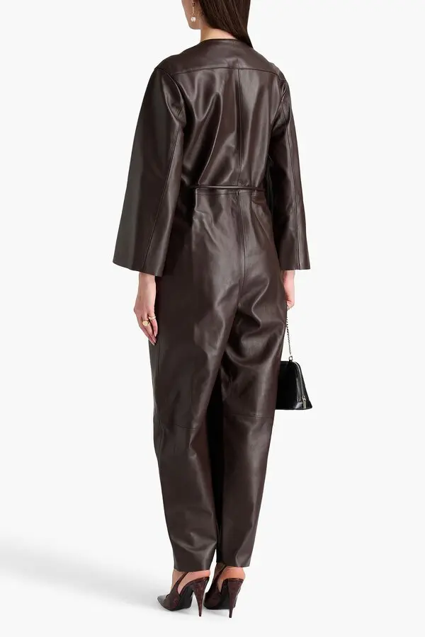 Zimmermann Pleated Leather Jumpsuit