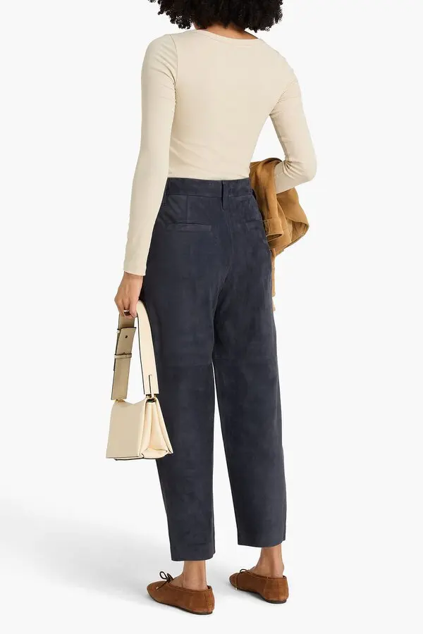 Brunello Cucinelli Suede Tapered Pants