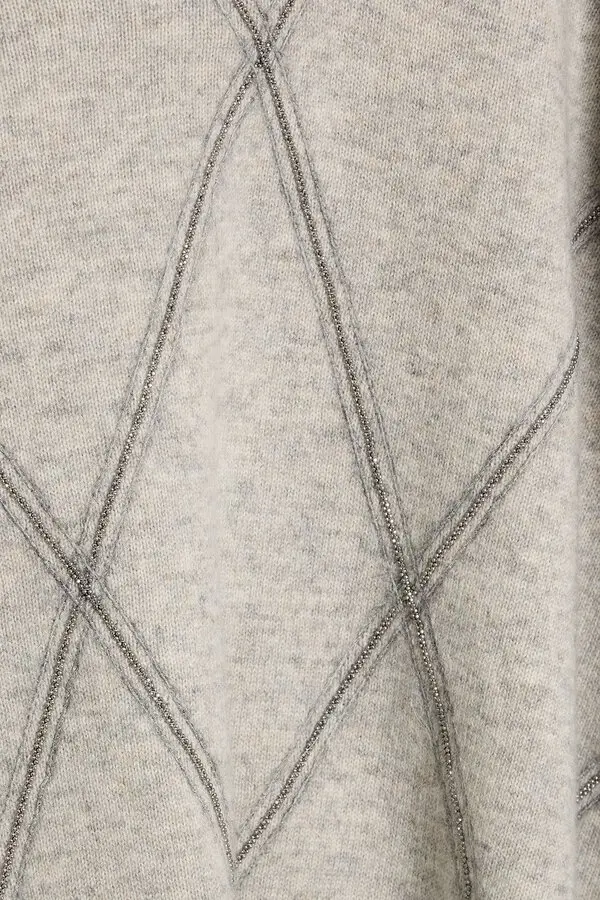 Brunello Cucinelli Cropped Wool-blend Turtleneck Sweater - Stone
