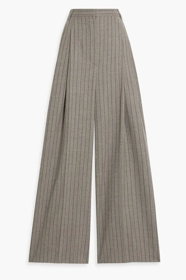 Brunello Cucinelli Striped Wool-flannel Wide-leg Pants