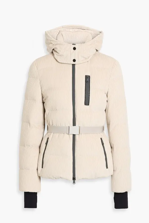 Brunello Cucinelli Hooded Cotton-velvet Ski Jacket - Beige