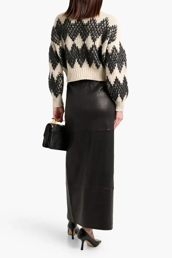 Brunello Cucinelli Embellished Wool, Cashmere And Silk-blend Turtleneck Sweater