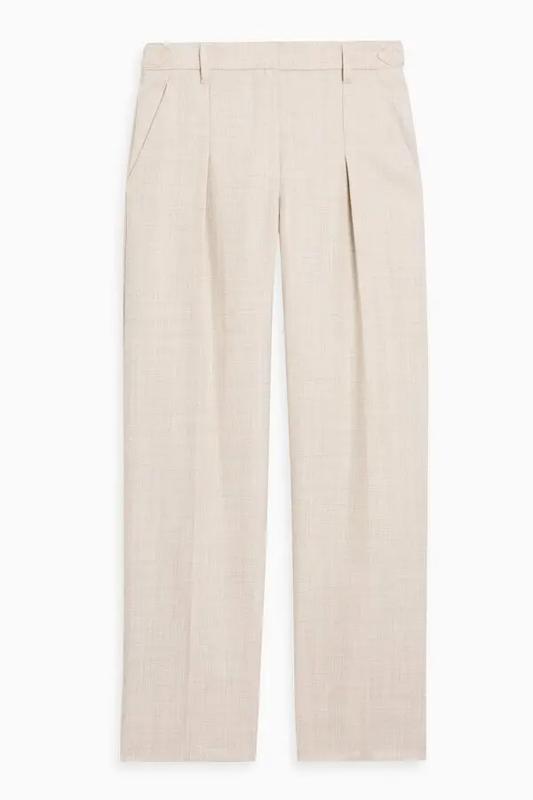 Brunello Cucinelli Pleated Wool Straight-leg Trousers