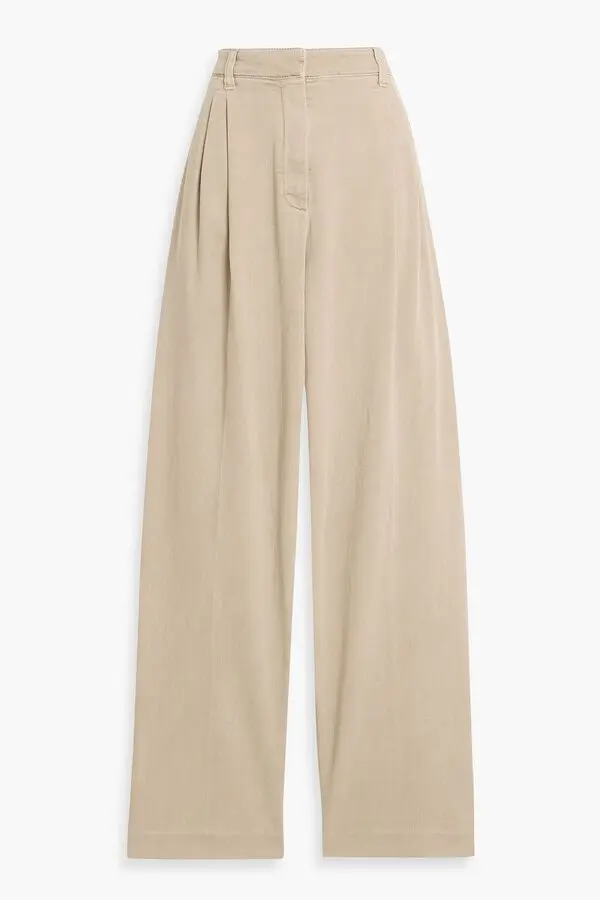 Brunello Cucinelli Cotton-blend Twill Wide-leg Pants