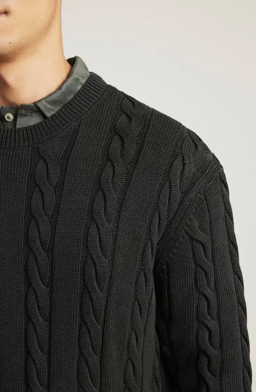 MAVI Heavyweight Cabled Cotton Crewneck Sweater