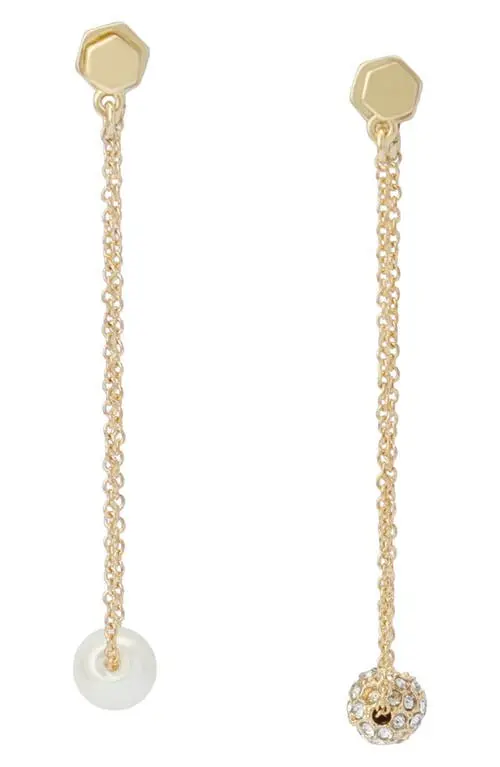 ALLSAINTS Mismatched Drop Earrings - Gold/pearl