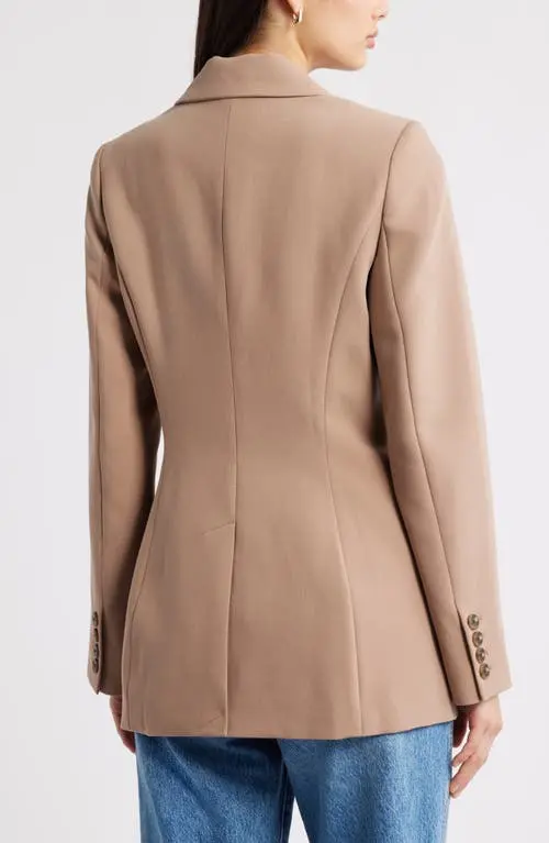 OPEN EDIT The Icon Asymmetric Fitted Blazer - Tan Portabella