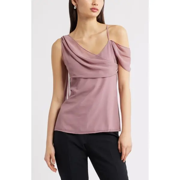OPEN EDIT Drape Scarf Top - Purple Wistful