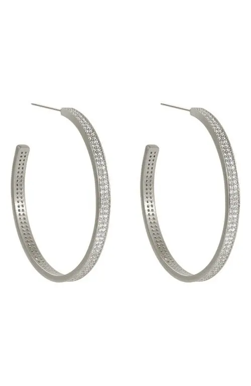 DEAN DAVIDSON Petite Pavé Midi Hoop Earrings - White Cz