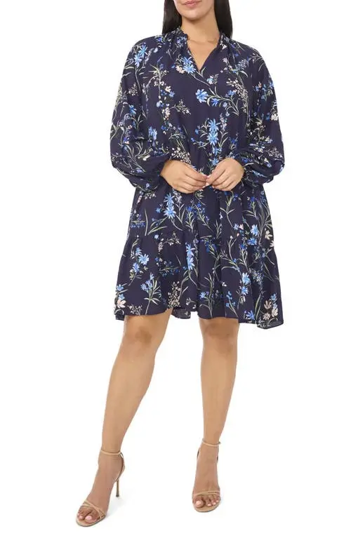 CECE DUPRAZ Floral Long Sleeve Babydoll Dress