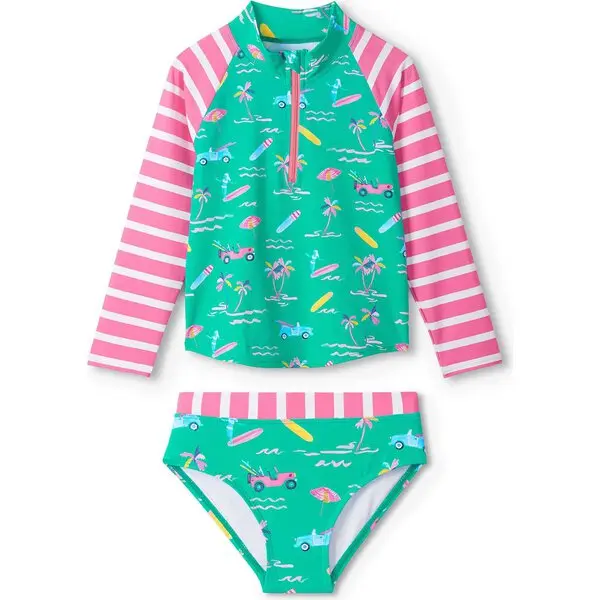 HATLEY Long Sleeve Two-piece Rashguard Swimsuit - Arcadia